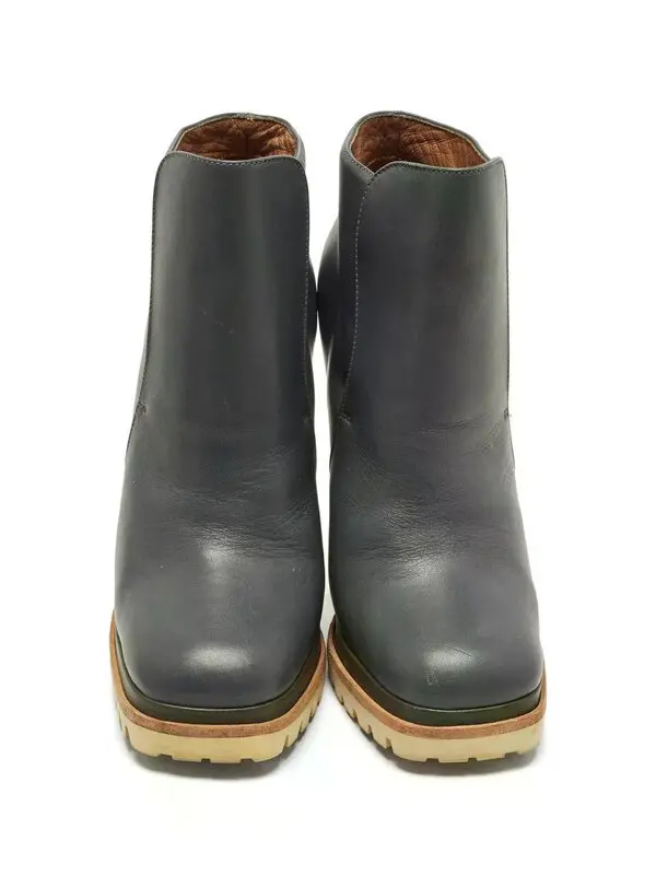 Marni Smooth Grain Square Toe Platform Ankle Boots