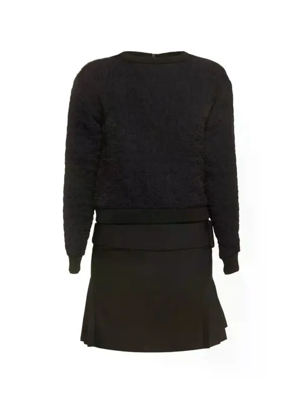 Victoria Beckham Navy Crepe Overlay Mini Dress - Blue