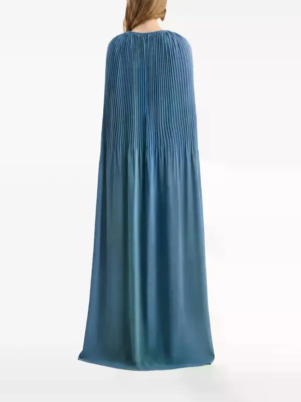 GEMY MAALOUF Sapphire Pleated Cape Dress