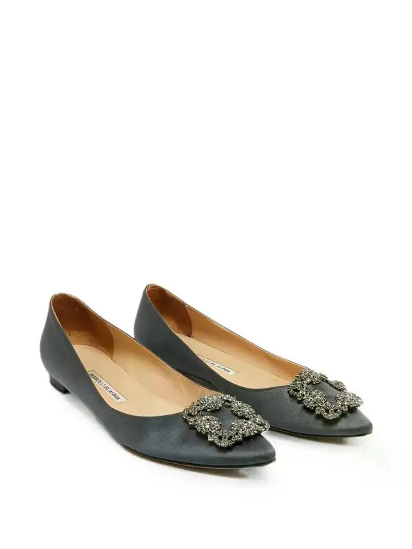 Manolo Blahnik Hangisi Buckle Ballet Flats
