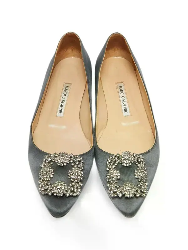 Manolo Blahnik Hangisi Buckle Ballet Flats