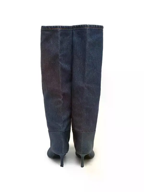 ALEXANDER WANG Slouch Knee-length Denim Heeled Boots