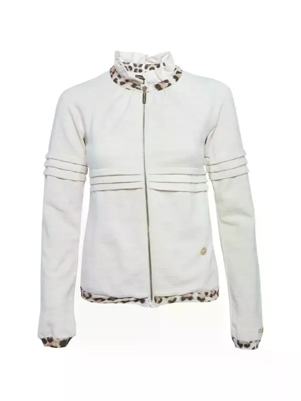 Roberto Cavalli Leopard-print Trim Zip-up Jacket