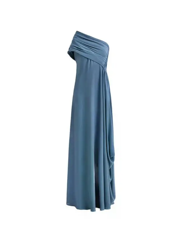 GEMY MAALOUF One-shoulder Draped Maxi Dress