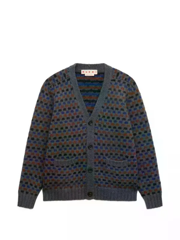 Marni Shetland Wool Jacquard Cardigan