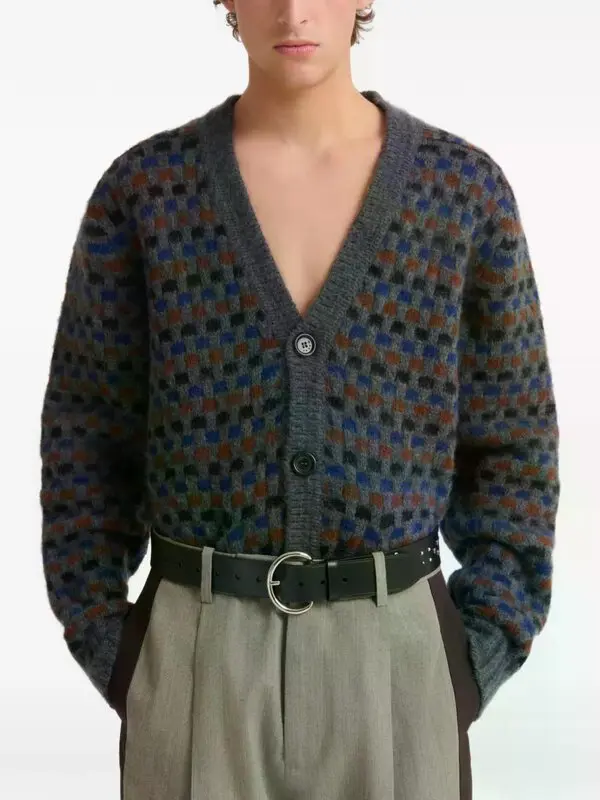Marni Shetland Wool Jacquard Cardigan
