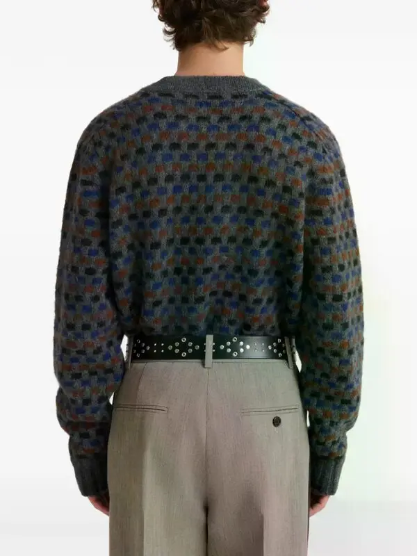 Marni Shetland Wool Jacquard Cardigan