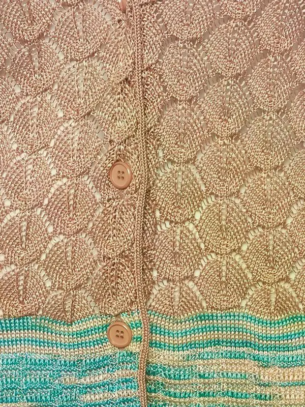 Missoni Crochet Knit Short Sleeve Cardigan