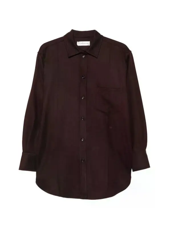 Victoria Beckham Dark Purple Wool Pyjama Shirt - Brown