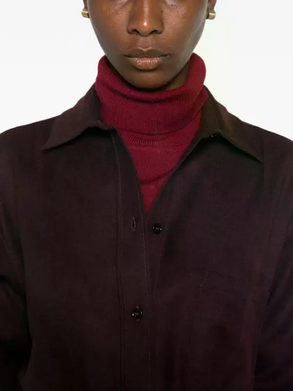 Victoria Beckham Dark Purple Wool Pyjama Shirt
