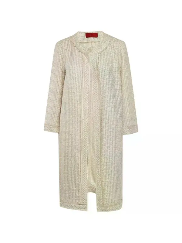 Carolina Herrera Open-front Tweed Coat - Neutrals
