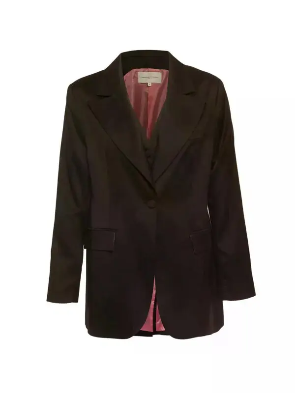 424 Gabardine Vest Blazer Set - Brown