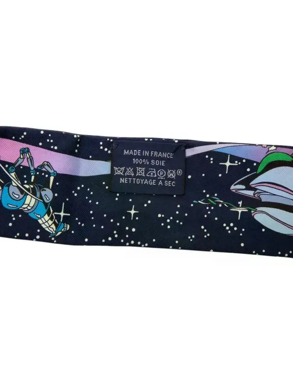 Hermès 20th Century Space Derby Silk Twilly Scarf Scarves