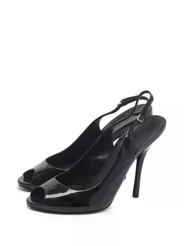 Gucci Peep-toe Slingback Leather Pumps
