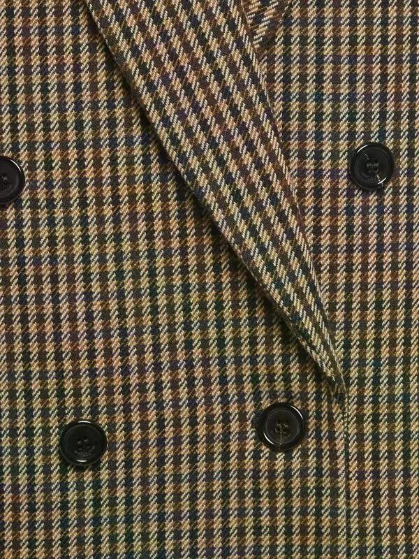 Saint Laurent Houndstooth Double-breasted Coat