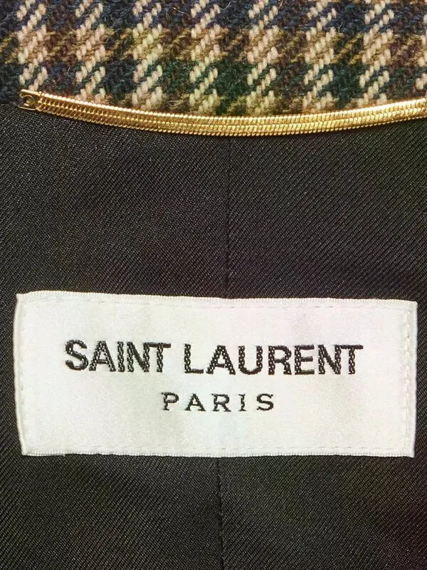 Saint Laurent Houndstooth Double-breasted Coat