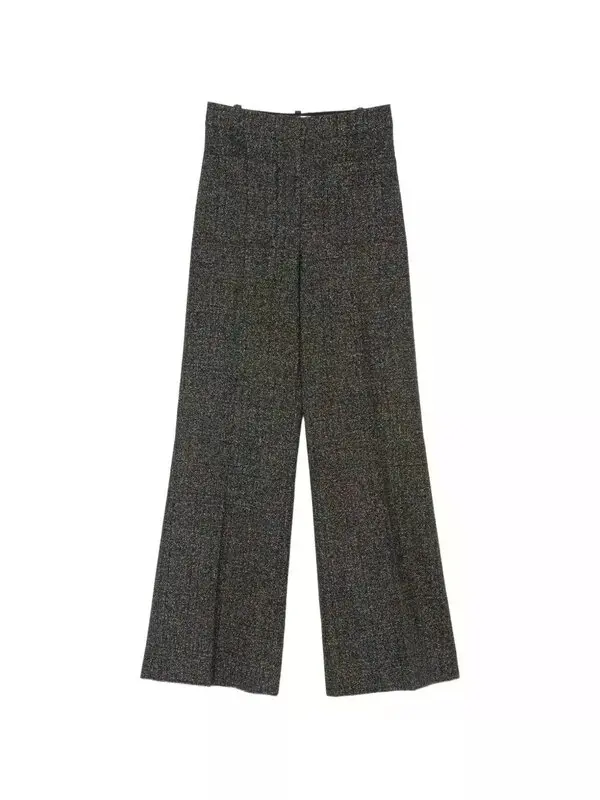 Victoria Beckham Alina Checked Tweed Trousers - Grey