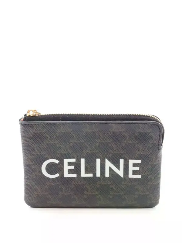Celine Triomphe Coated Canvas Coin Pouch