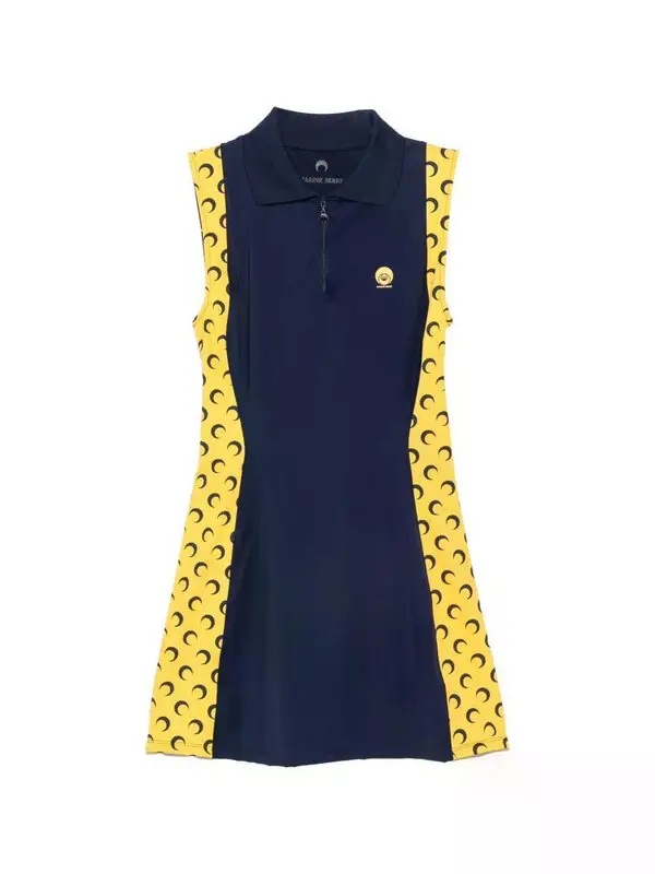 MARINE SERRE Moon Print Sleeveless Mini Dress - Blue