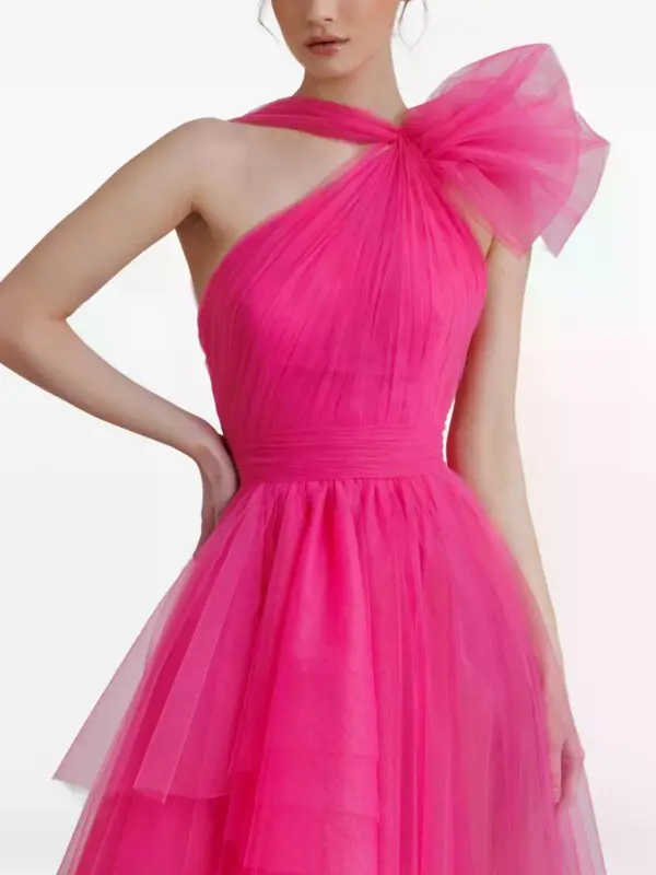 GEMY MAALOUF One-shoulder Tiered Skirt Dress - Pink