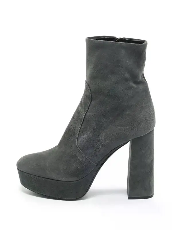 Prada Suede Platform Ankle Boots - Grey