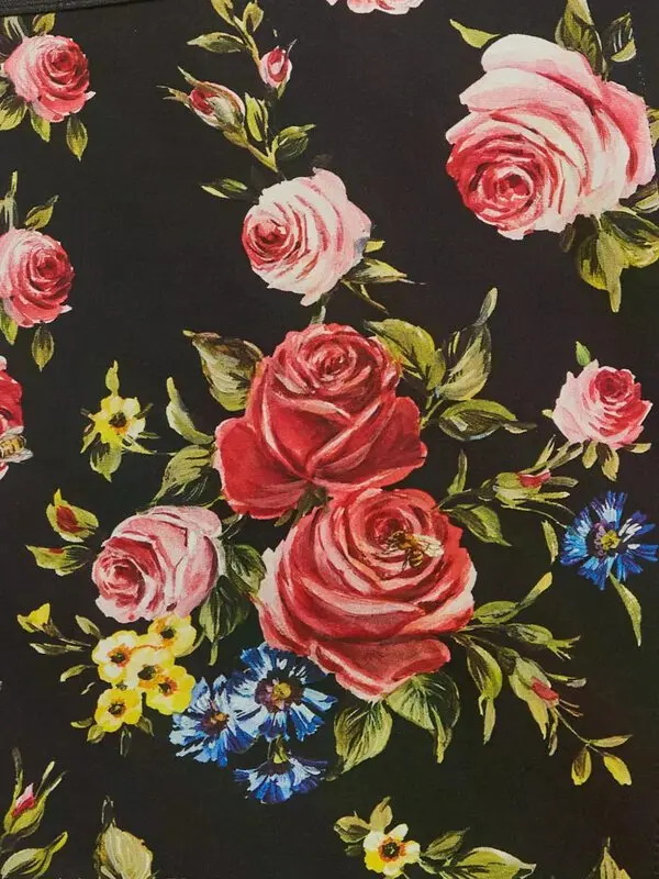 Dolce & Gabbana Floral Print Ruffled Hem Midi Skirt