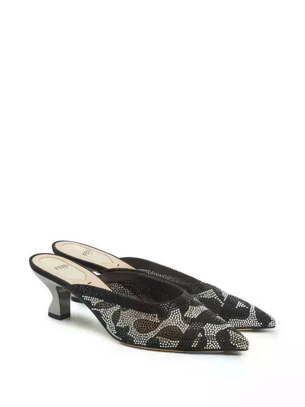 Fendi Colibri Crystal-embellished Mules