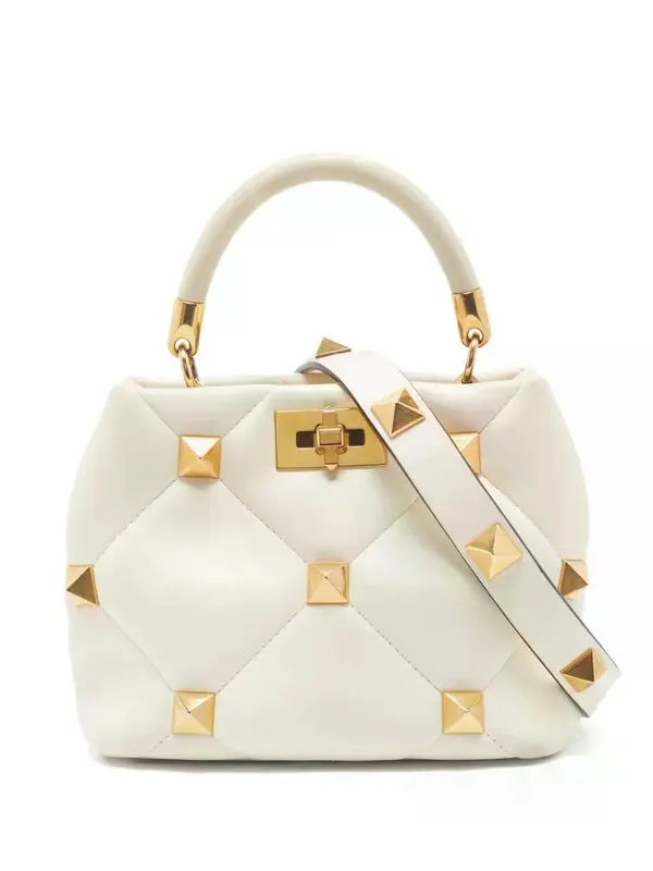 Valentino Garavani Small Roman Stud Tote Bag - White