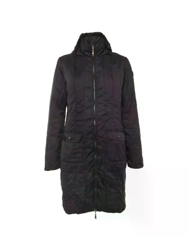 Emporio Armani Quilted Hooded Coat - Black