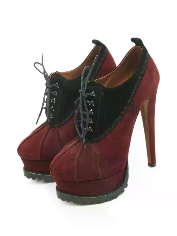 Alaïa Suede Lace-up Platform Booties