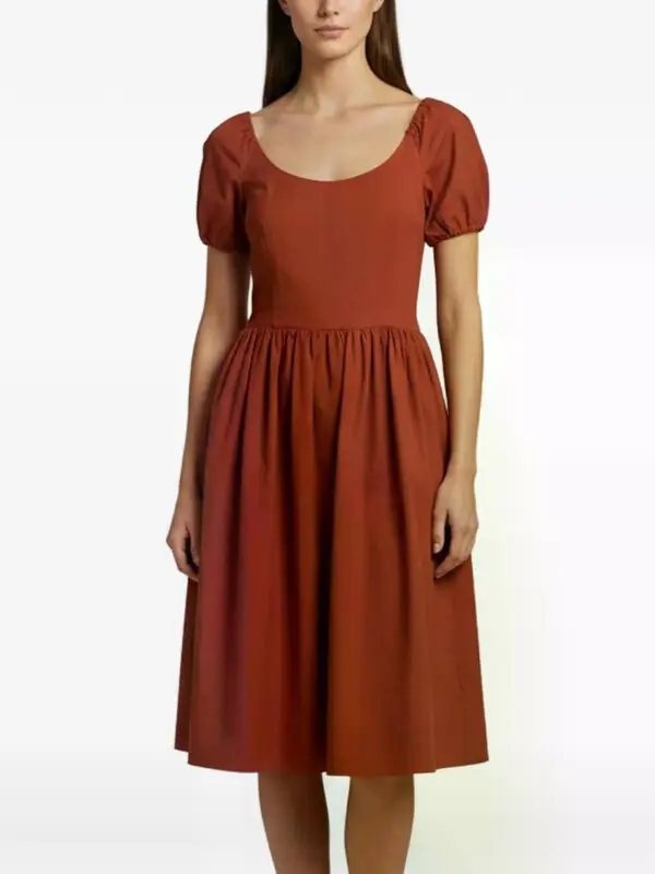 Prada Short Puff Sleeve Dress - Brown