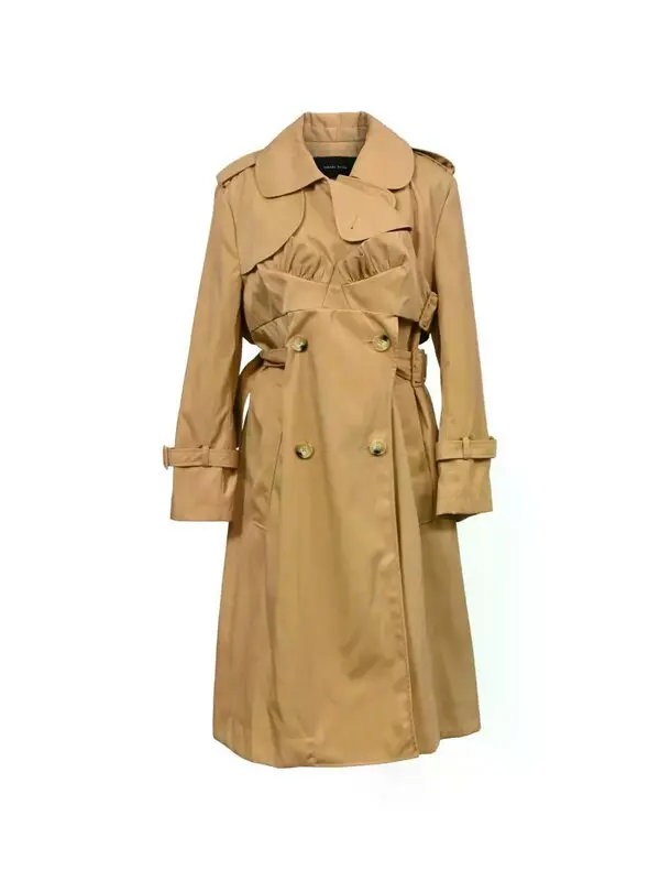 Simone Rocha Ruffled Double-breasted Trench Coat - Neutrals