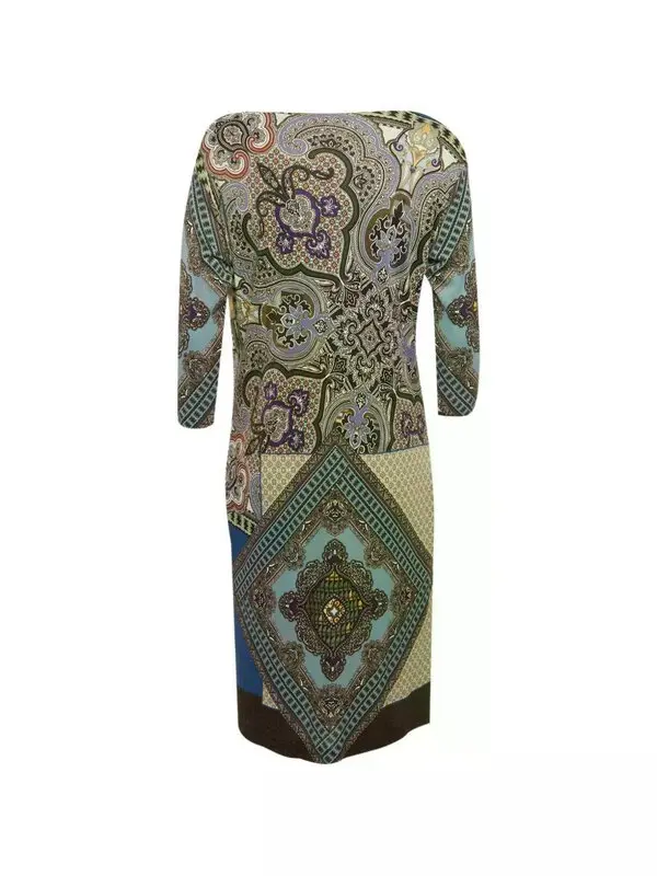 Etro Paisley Print Midi Dress - Blue