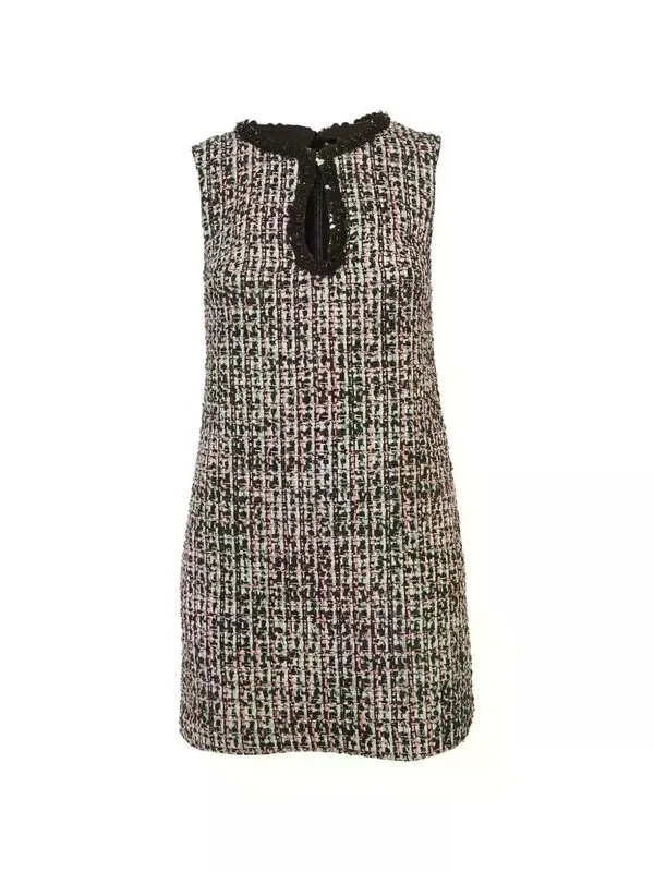 SELF-PORTRAIT Embellished Boucle Mini Dress - Black