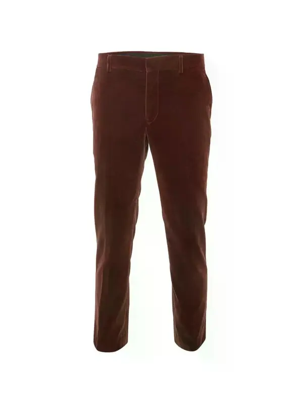 Hermès Burgundy Velvet Straight-leg Trousers - Red