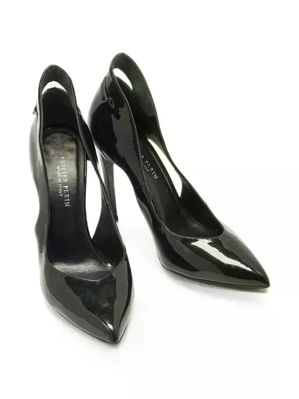 Philipp Plein Patent Leather Cut-out Pointed-toe Pumps