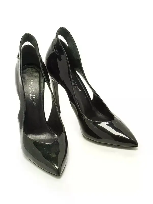 Philipp Plein Patent Leather Cut-out Pointed-toe Pumps