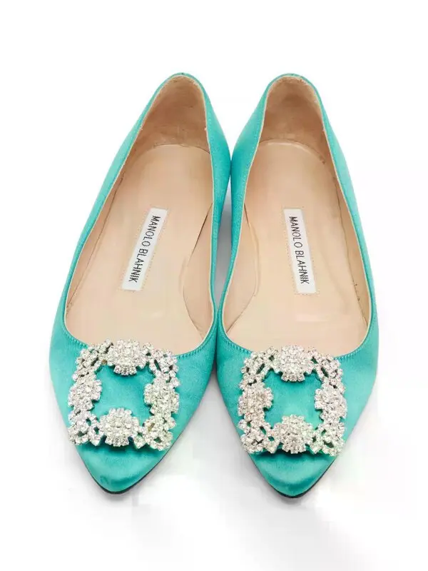 Manolo Blahnik Hangisi Ballet Flats - Blue