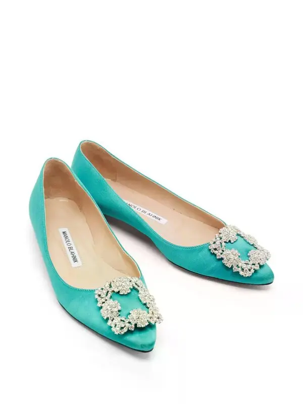 Manolo Blahnik Hangisi Ballet Flats - Blue