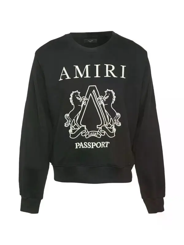 Amiri Passport Embroidered Sweatshirt - Black