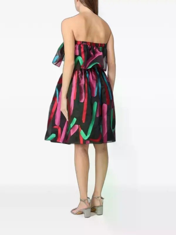 Emporio Armani Abstract Pattern Bustier Mini Dress