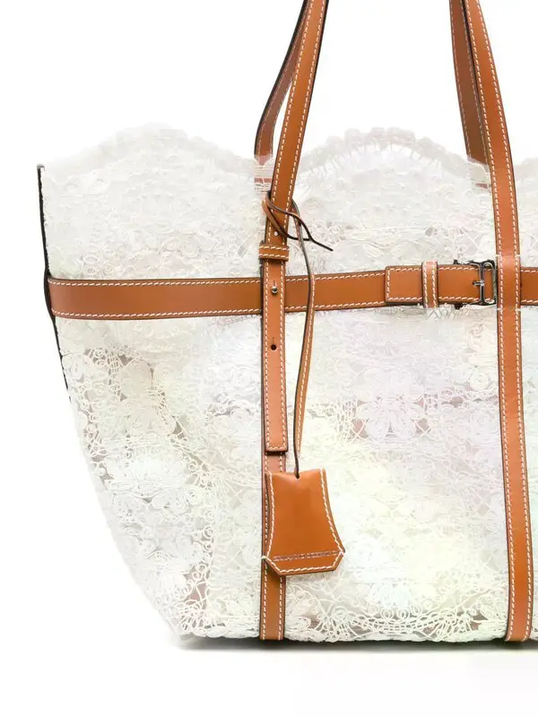 Ermanno Scervino Medium Belted Lace-overlay Shoulder Bag