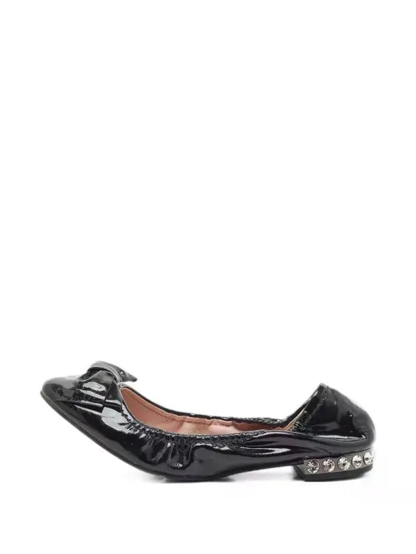 Miu Miu Crystal-embellished Bow Detail Ballet Flats