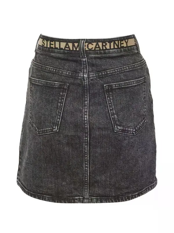 Stella McCartney Logo-belt Denim Skirt