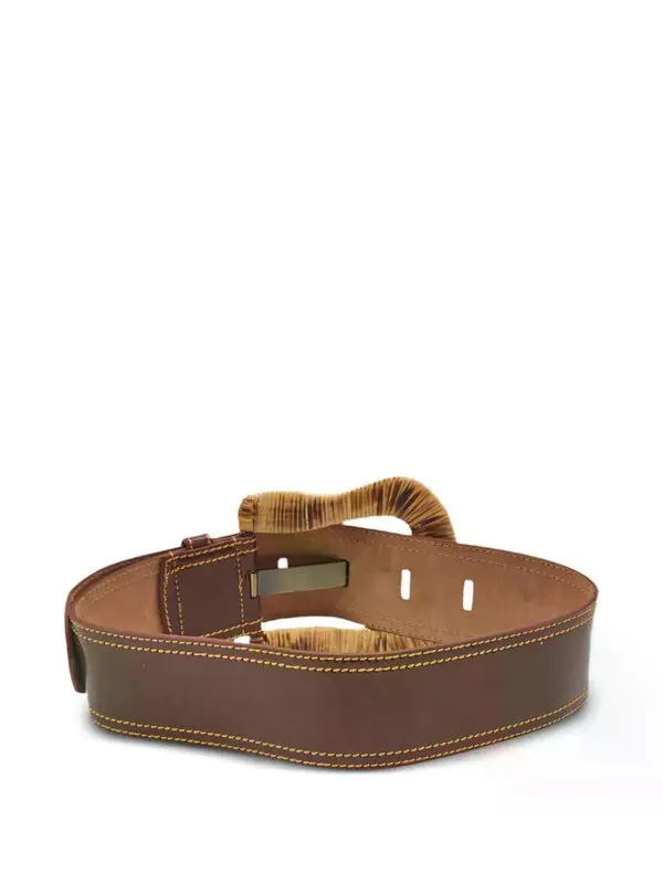 Fendi Raffia-woven Buckle Belt