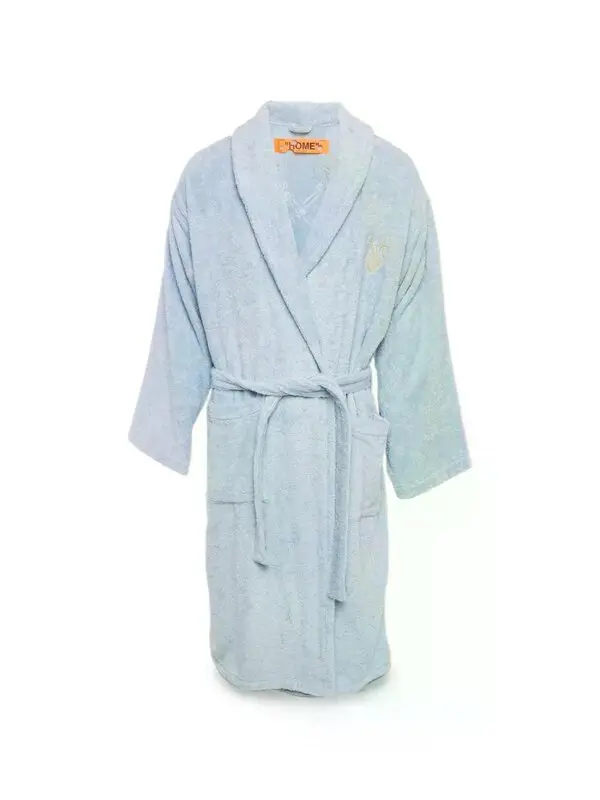 Off-White Arrow Leaves Logo Bathrobe - Blue