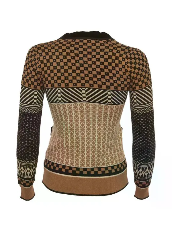 Etro Intarsia Geometric Pattern V-neck Cardigan