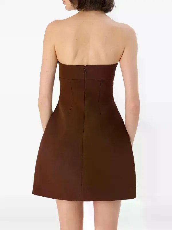 OCCLEUS Strapless Rear Zip Mini Dress