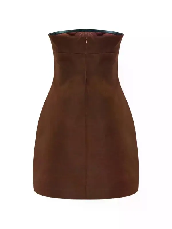 OCCLEUS Strapless Rear Zip Mini Dress