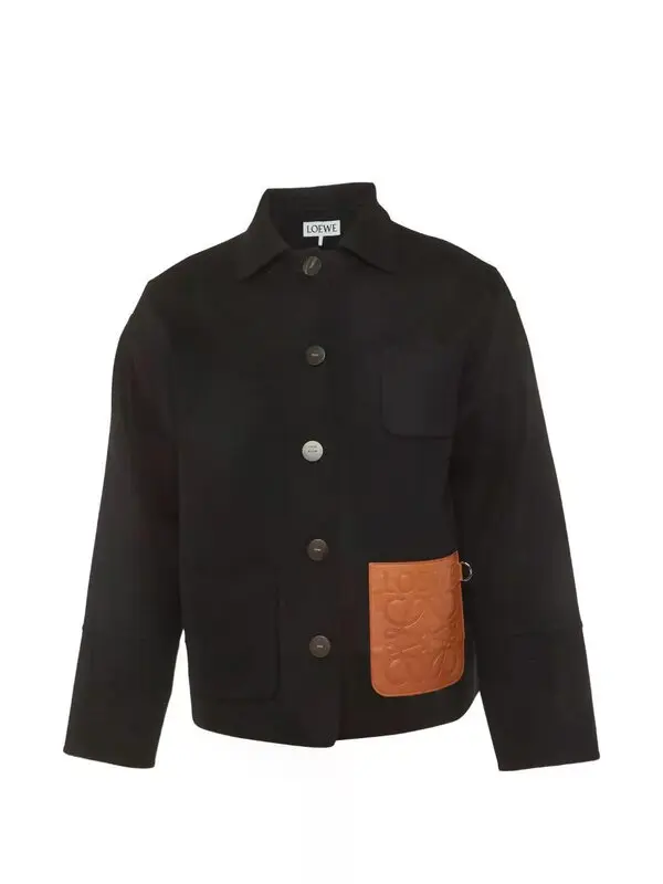 Loewe Leather Patch Pocket Jacket - Black